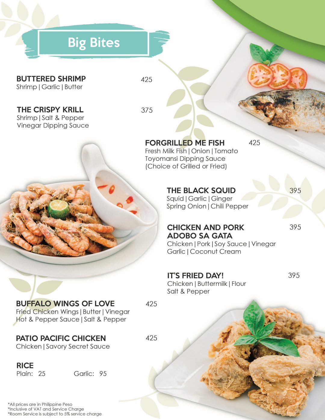 Garden Cafe Menu - Patio Pacific Boracay